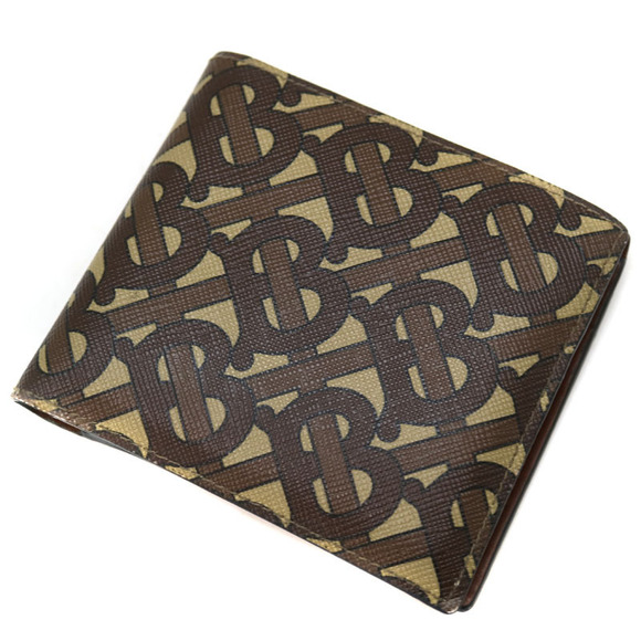 Burberry | Bags | Burberry Bifold Wallet Compact Check Leather Brown ...